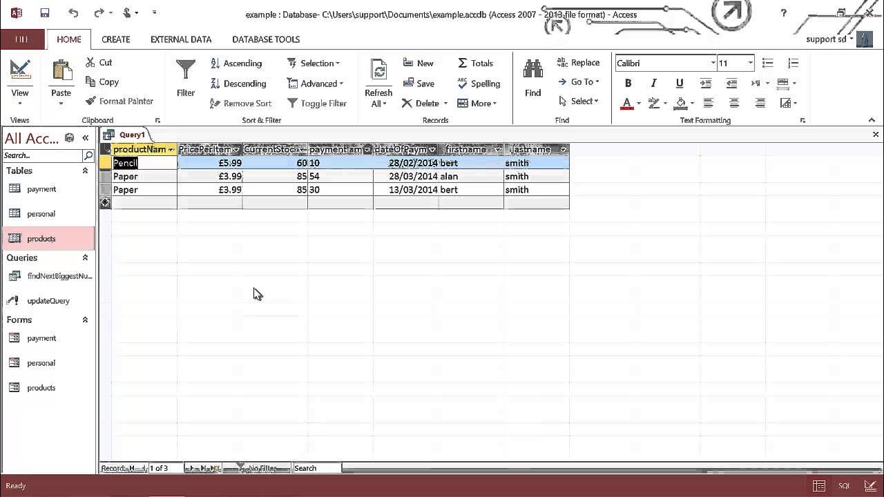 Creating queries with simple calculated fields in access - YouTube
