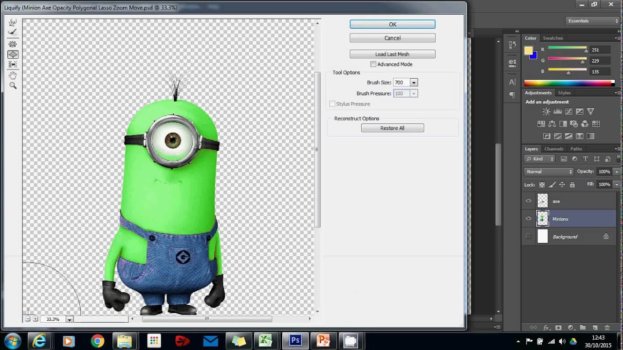 10 Minion with an axe Liquify Tool - YouTube