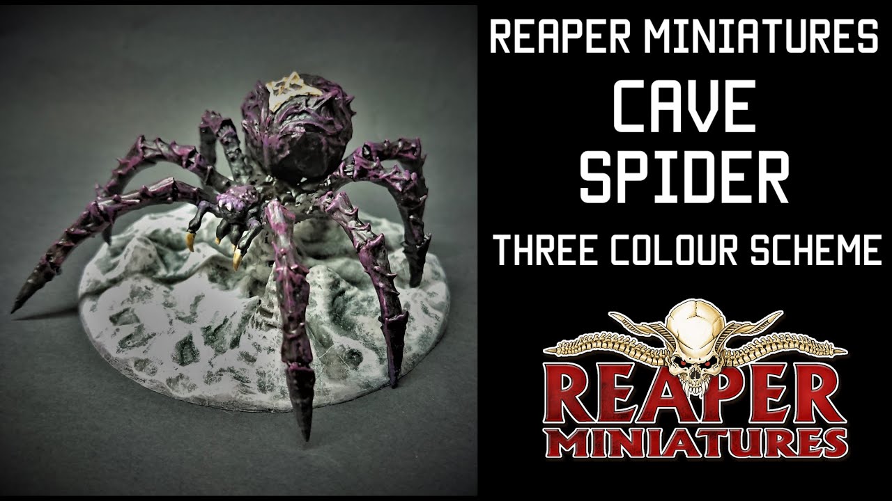 Reaper Miniatures, Cave Spider, 3 colour guide, D&D (HD) - YouTube