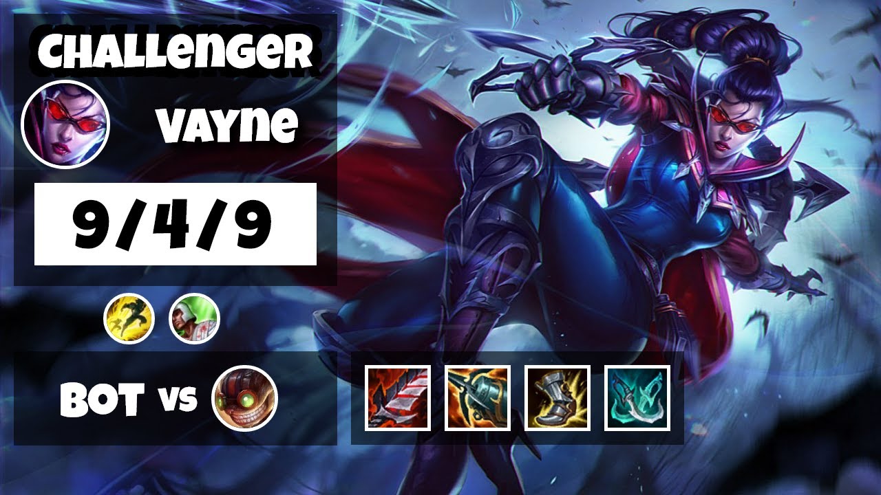 Vayne Bot Lane 11.14 Challenger Gameplay Replay S11 (9/4/9) - BR - YouTube