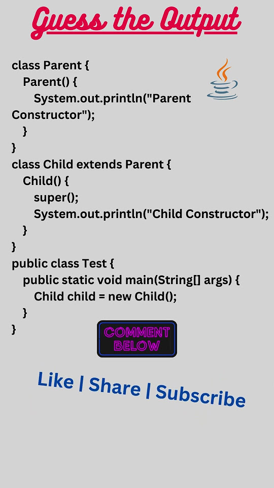 Java Inheritance | Java Interview Question #shorts #java - YouTube
