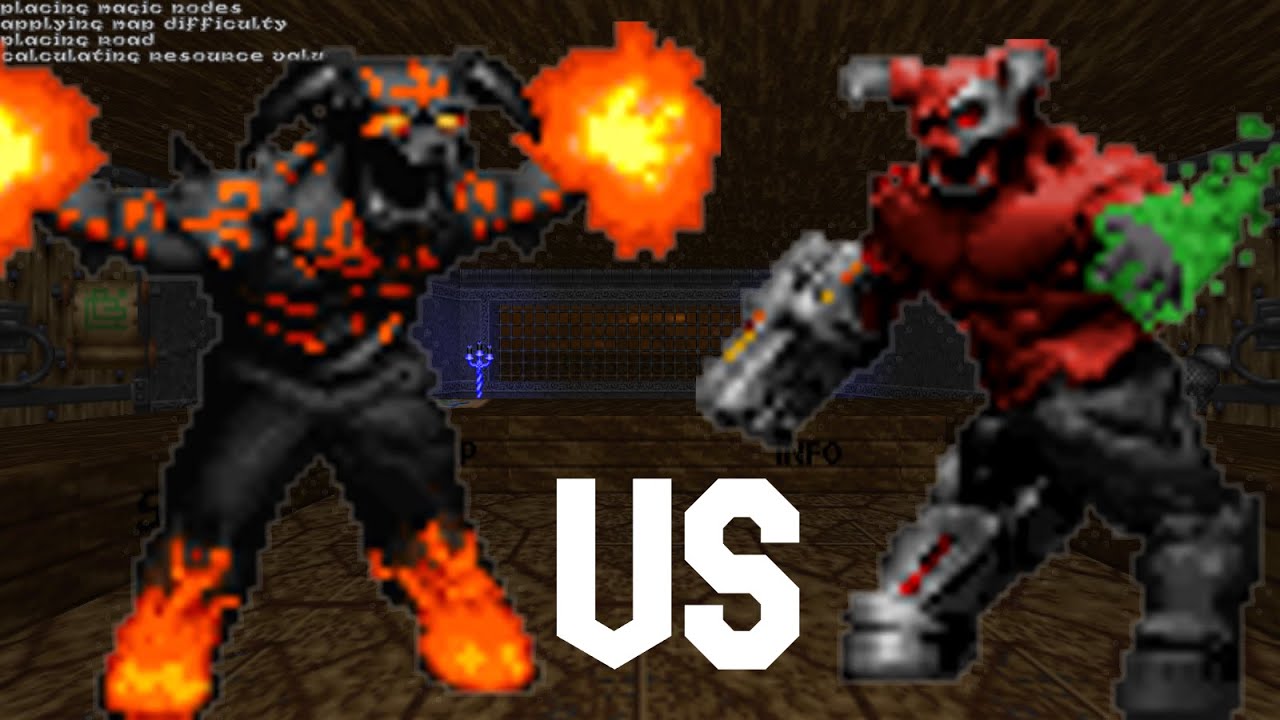 Pyrodemon vs Cyberbaron - DOOM Classic Monster Infighting - YouTube