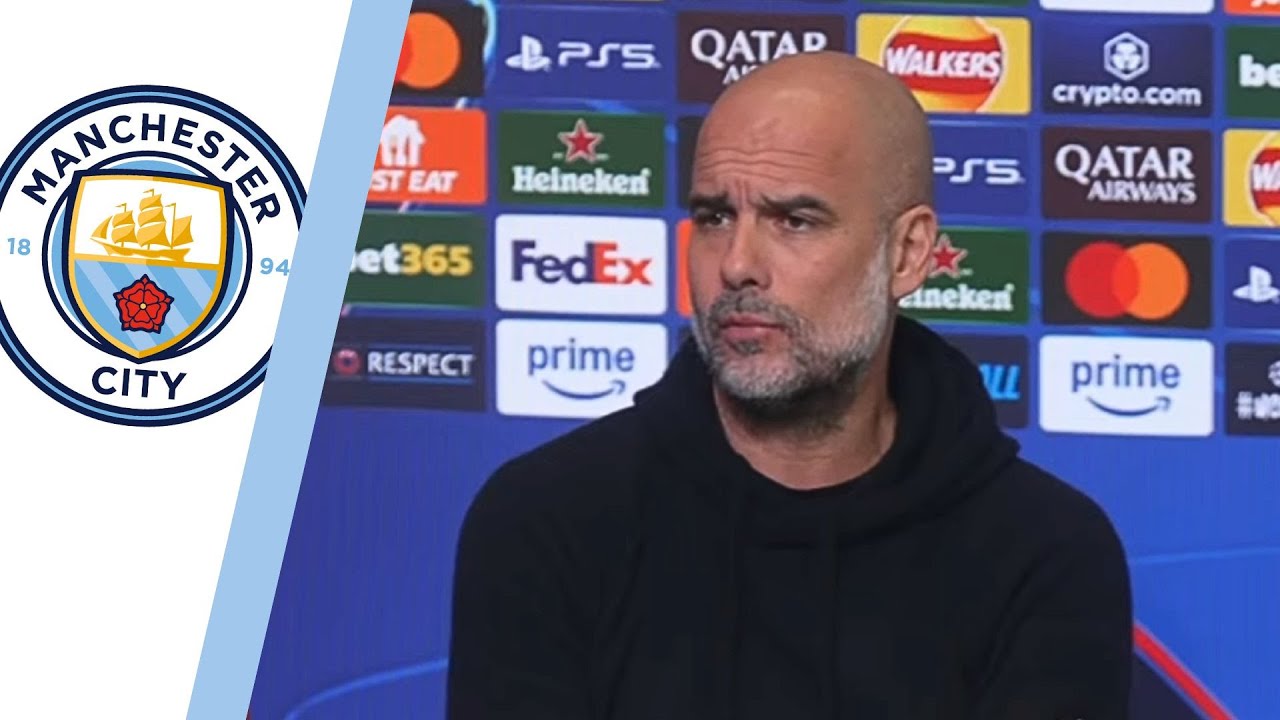 Reacciones de PEP GUARDIOLA antes del Manchester City vs Real Madrid ...