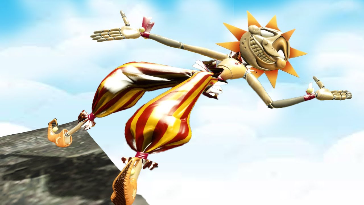 FNAF Security Breach Ragdolls - Sundrop and Moondrop Jumps & Falls ...