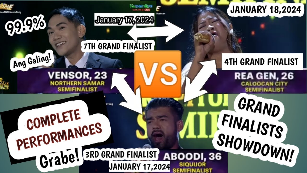 VENSOR DOMASIG VS ABOODI YANDOG VS REA GEN VILLAREAL TAWAG NG TANGHALAN ...