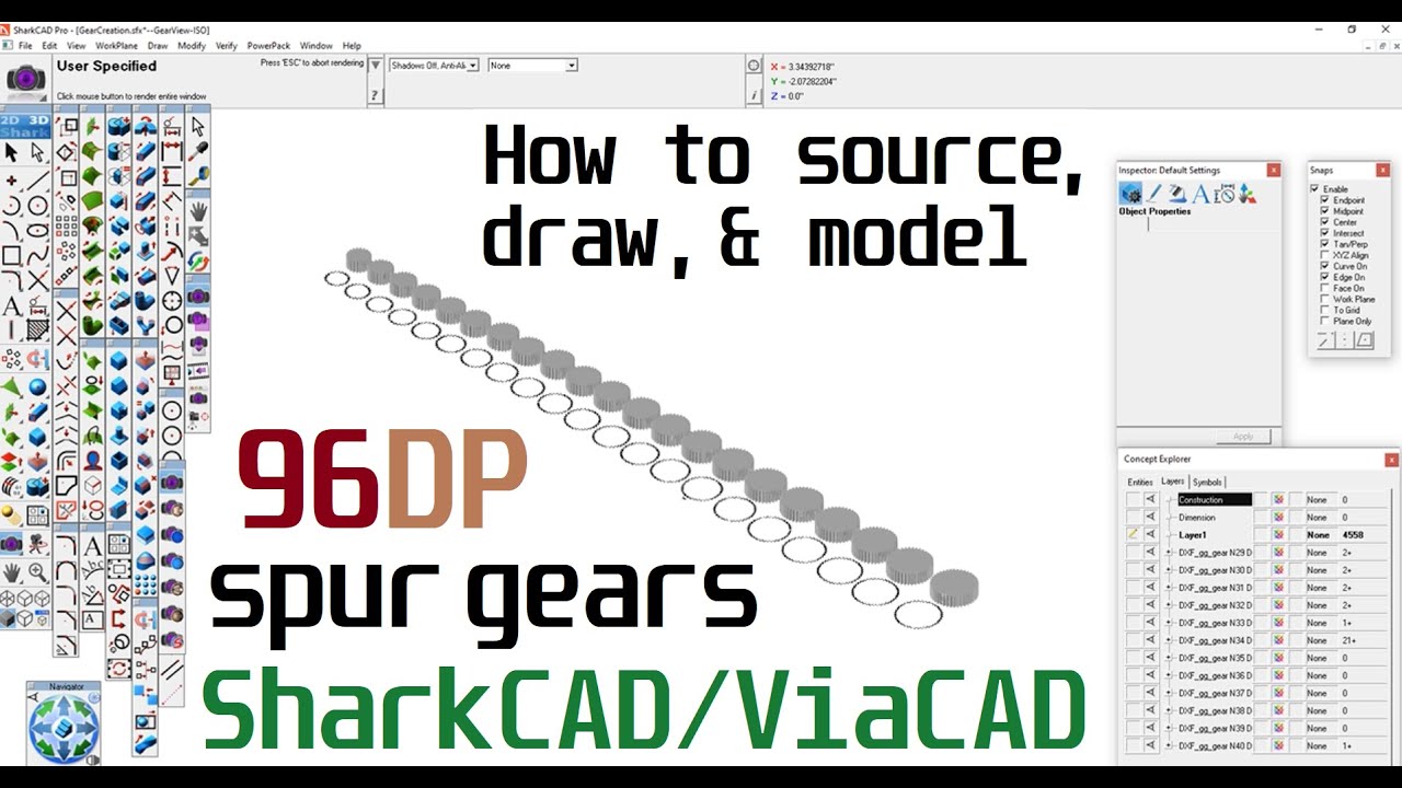 SharkCAD ViaCAD Tutorial - Learn how to source, draw, and model a 96DP ...