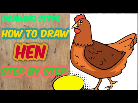 HOW TO DRAW HEN | STEP BY STEP EASY - YouTube