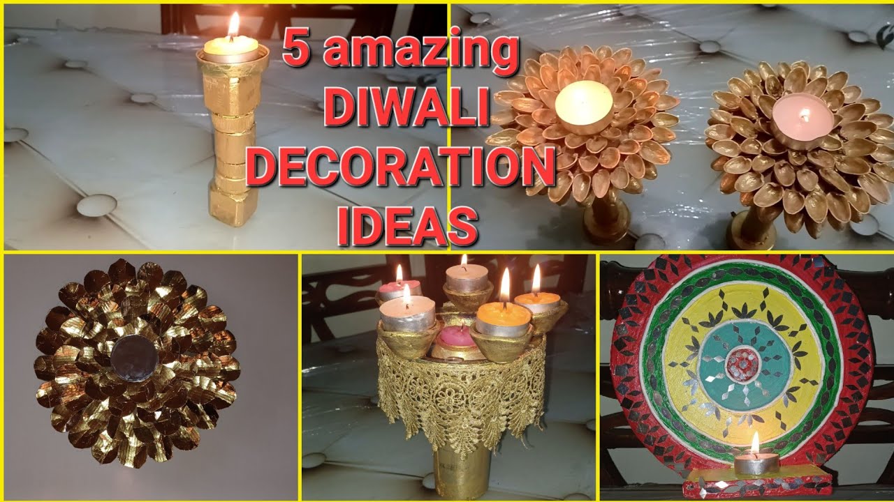 5 AMAZING DIWALI DECORATION IDEAS | EASY DIWALI DECORATION AT HOME ...