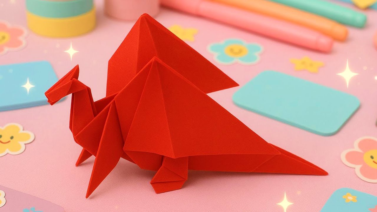 How To Make Paper Lava Dragon | Origami Paper Dragon - YouTube