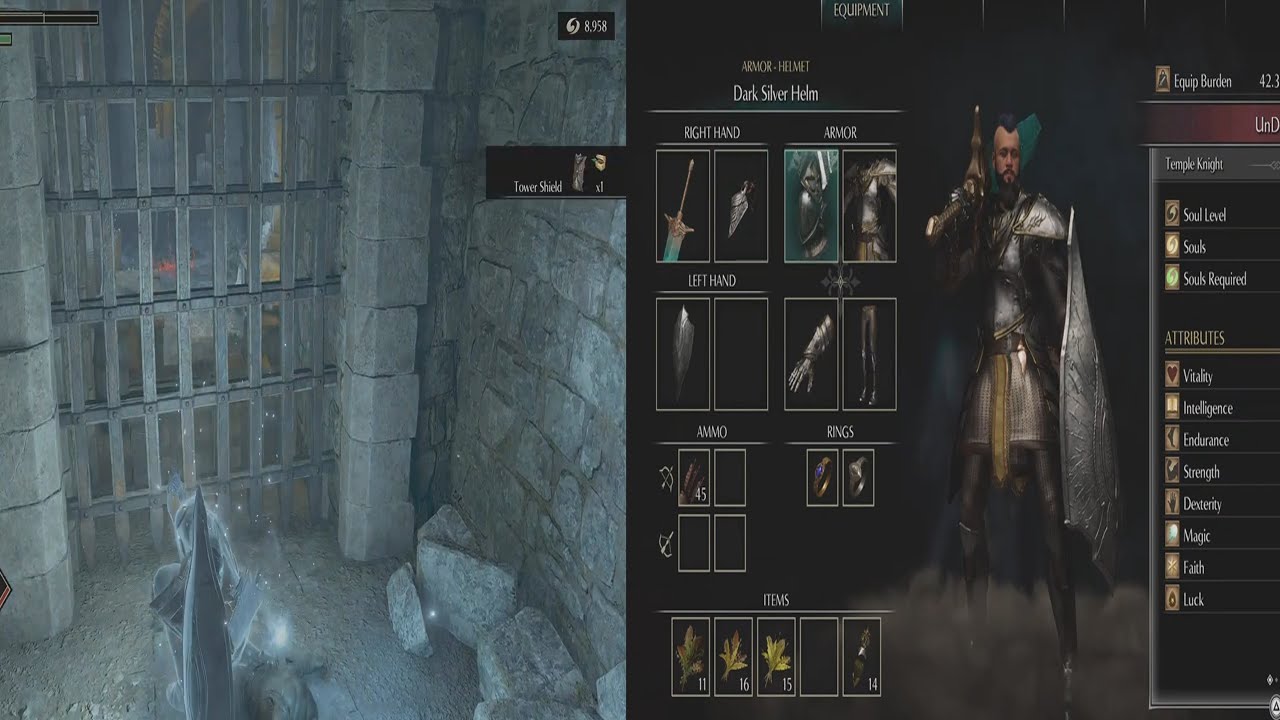 Demon's Souls (PS5) Tower Shield + Bloody Iron Key & Dark Silver Armor ...