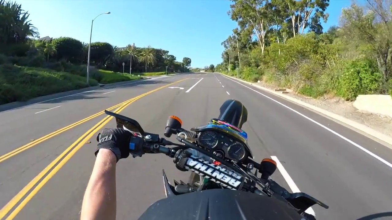 MOTORCYCLE WHEELIE!! Kawasaki Klx650c Dual Sport Dirtbike - YouTube