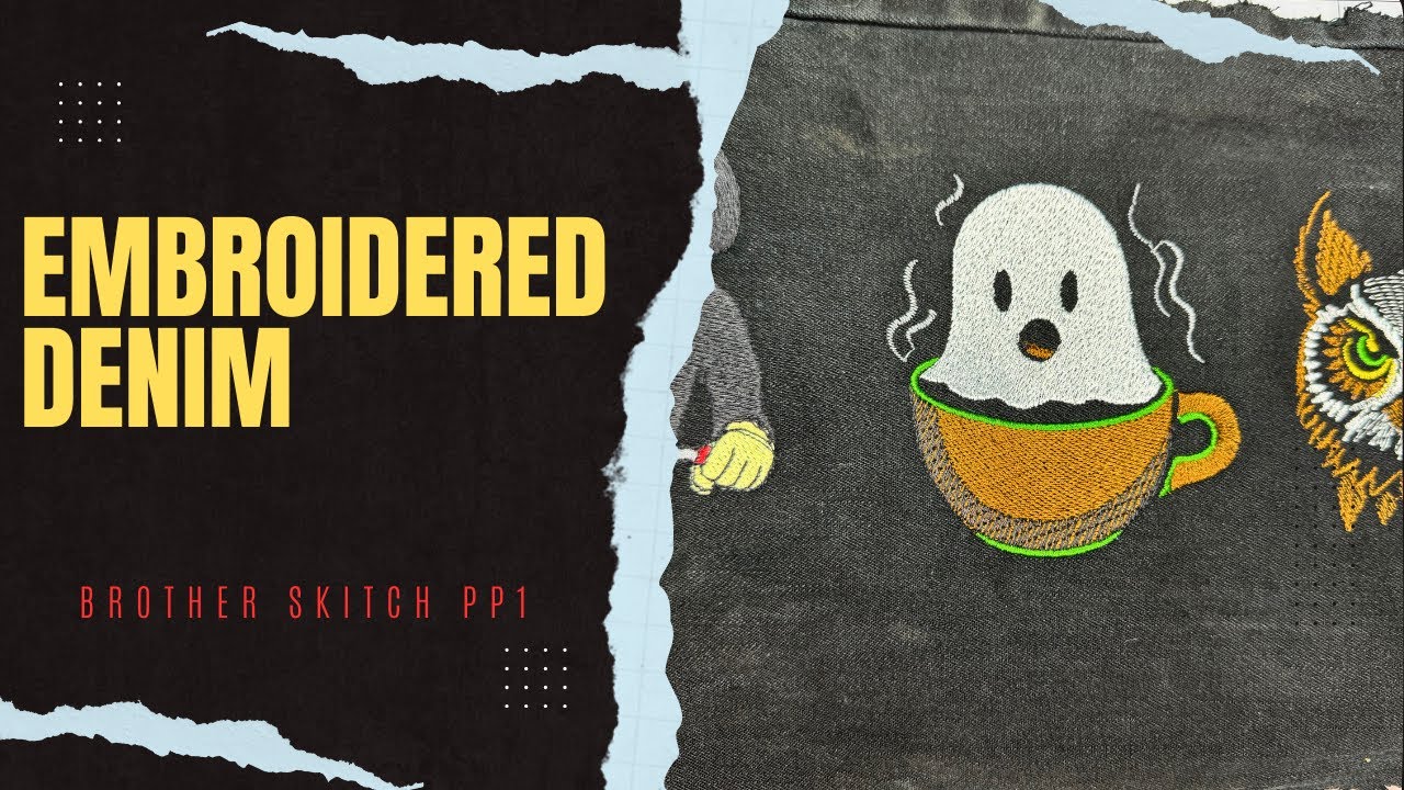 Brother Skitch PP1 Denim Embroidery - YouTube