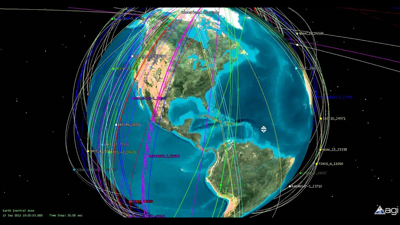 Earth with observation satellites - YouTube