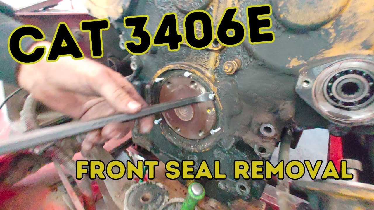 Front main seal removal 3406e CAT - YouTube