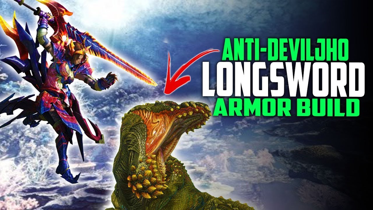 High Damage Anti-Deviljho Long sword Build! Monster Hunter World PS4 ...