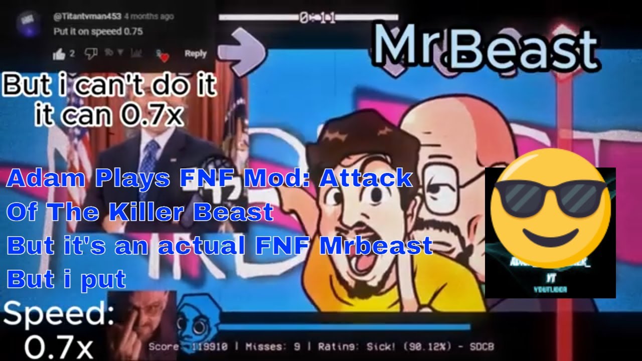 Adam Plays FNF Mod: attack of the killer beast but it's an ACTUAL fnf ...