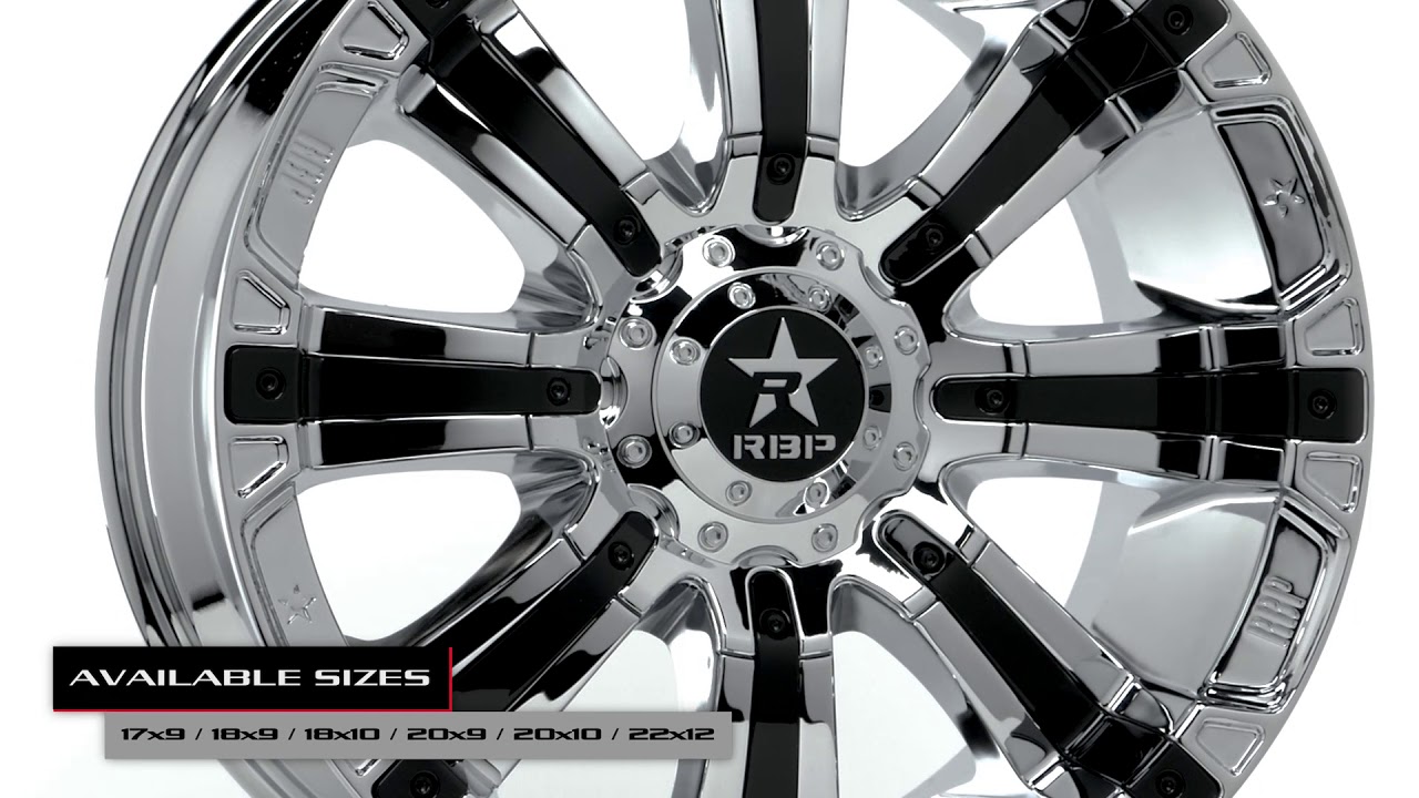 RBP 94R Chrome with Black Inserts 20x10 - YouTube