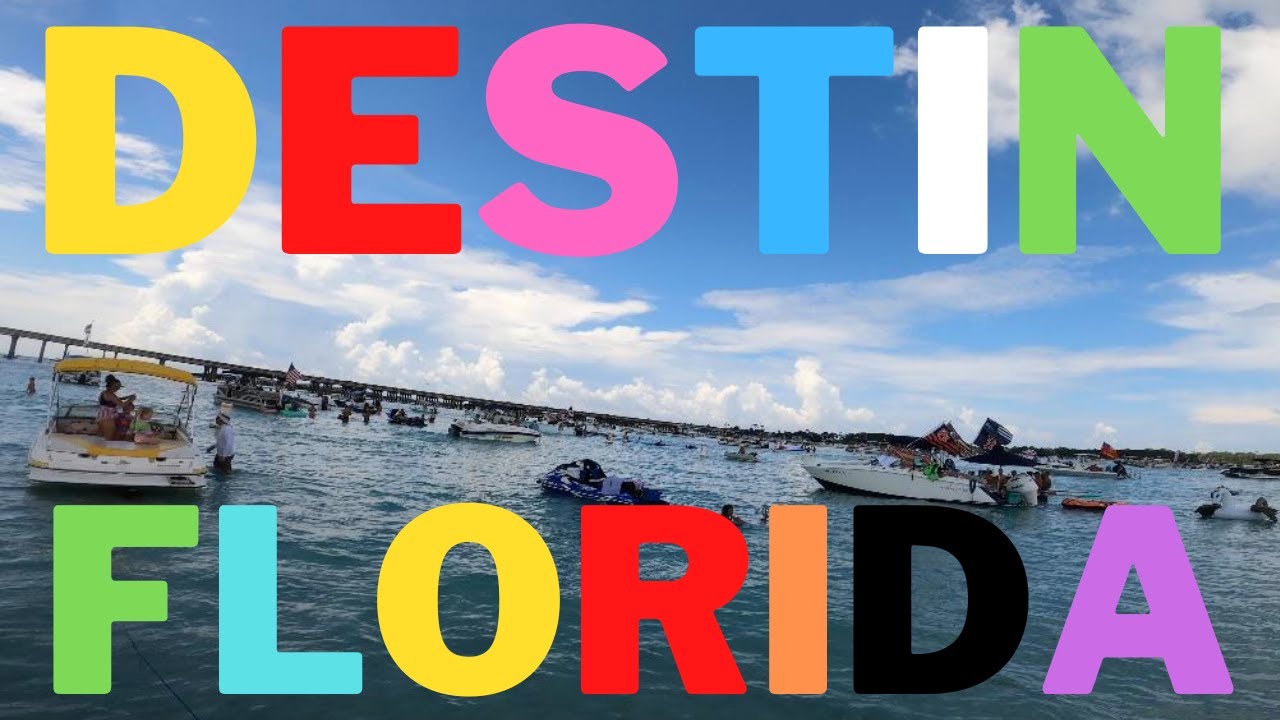 Destin Harbor and Crab island. Destin, Florida July 4 2022. - YouTube