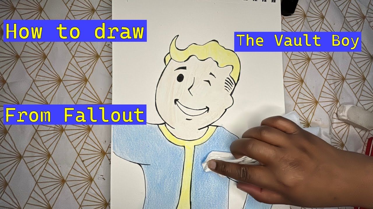 How to draw the Vault Boy from Fallout | beginner drawing | drawing ...