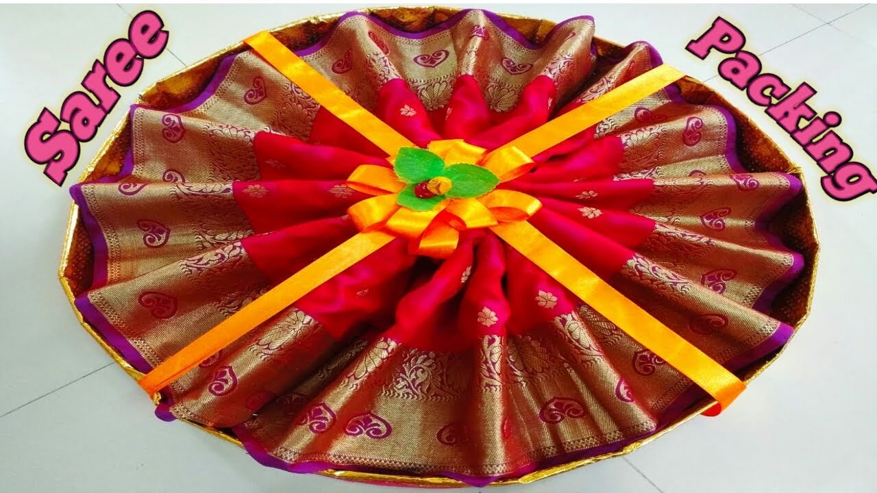 Sadi Packing Idea for Wedding/Saree Gift packing/Saree Folding/ - YouTube