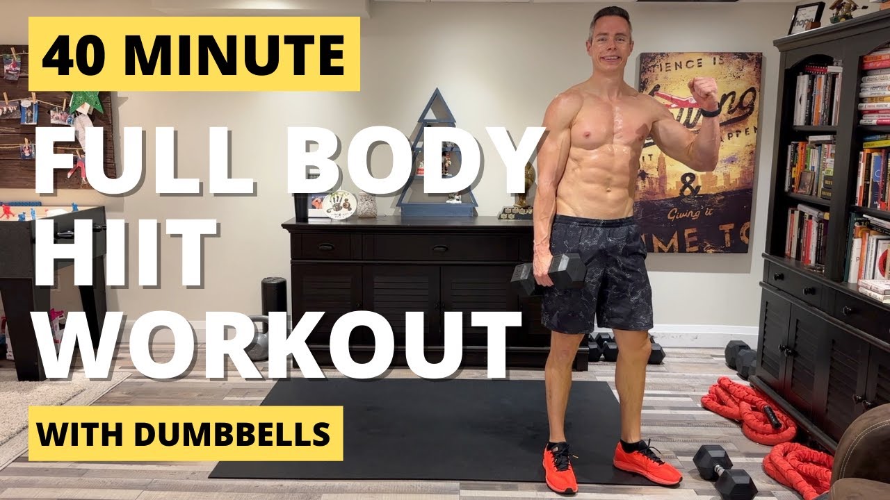 40 Minute Full Body HIIT Workout With Dumbbells | At Home Workout ...