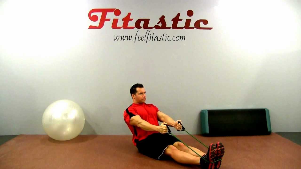 Seated Resistance Band Low Row - YouTube