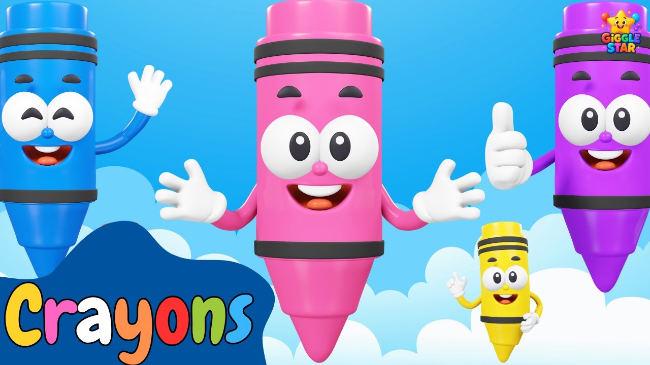 Crayon Song for Kids | Learn Colors with Happy Crayons | Fun Nursery ...