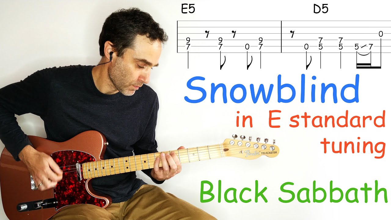 Snowblind in E standard tuning - Black Sabbath - Guitar lesson / tutorial / cover with tab - YouTube