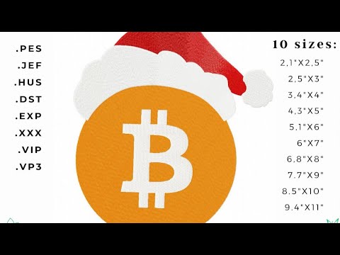 Bitcoin Christmas machine embroidery design. Сrypto lovers for a ...