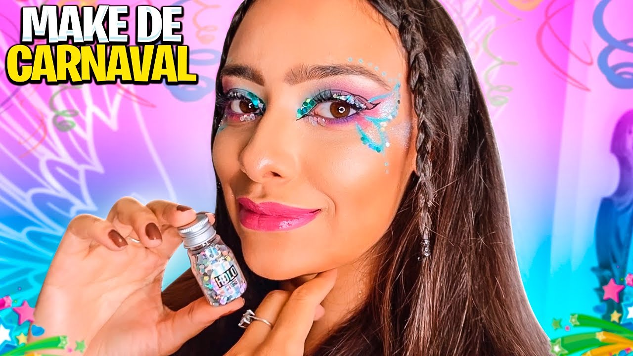 CRIEI UMA MAQUIAGEM DE CARNAVAL! *tutorial* - YouTube