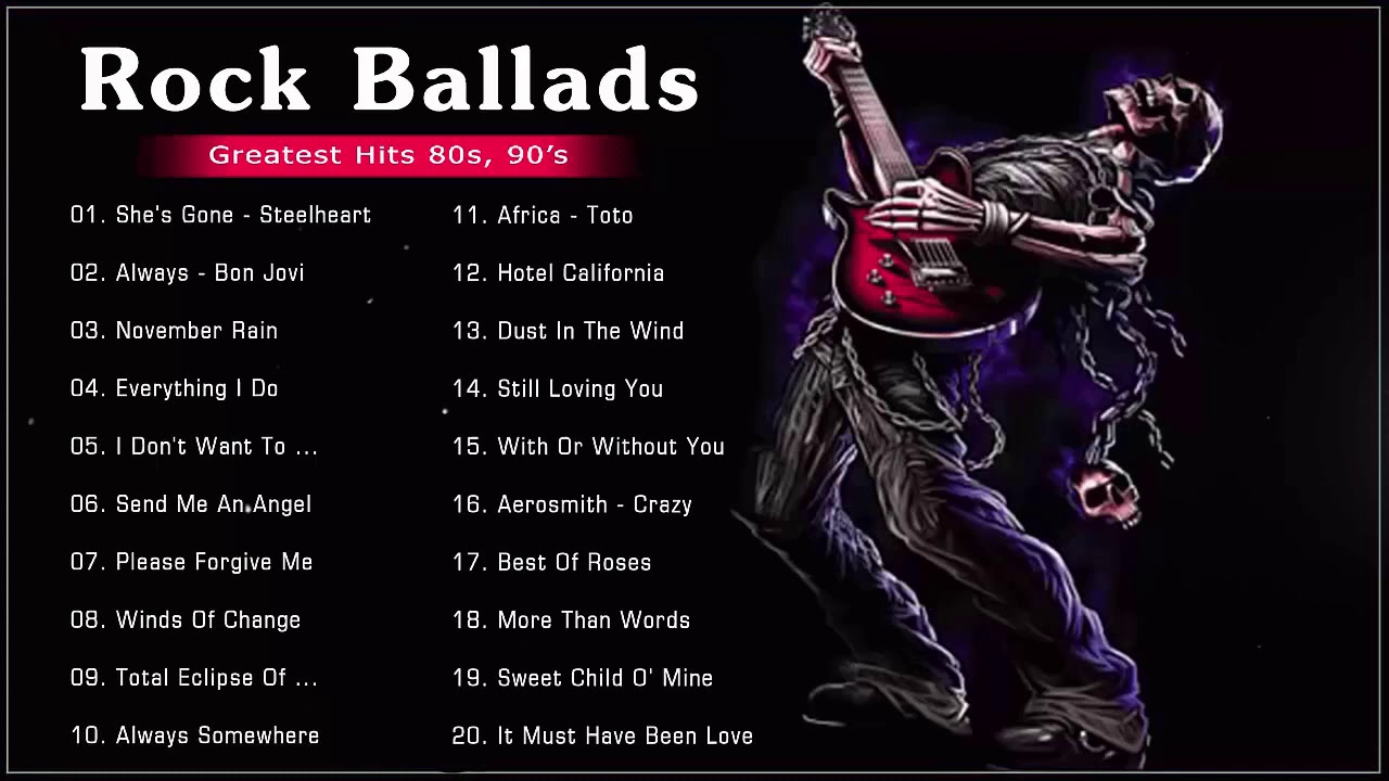 Best Rock Ballads 80s, 90s - The Best Rock Ballads Songs Of All Time ...