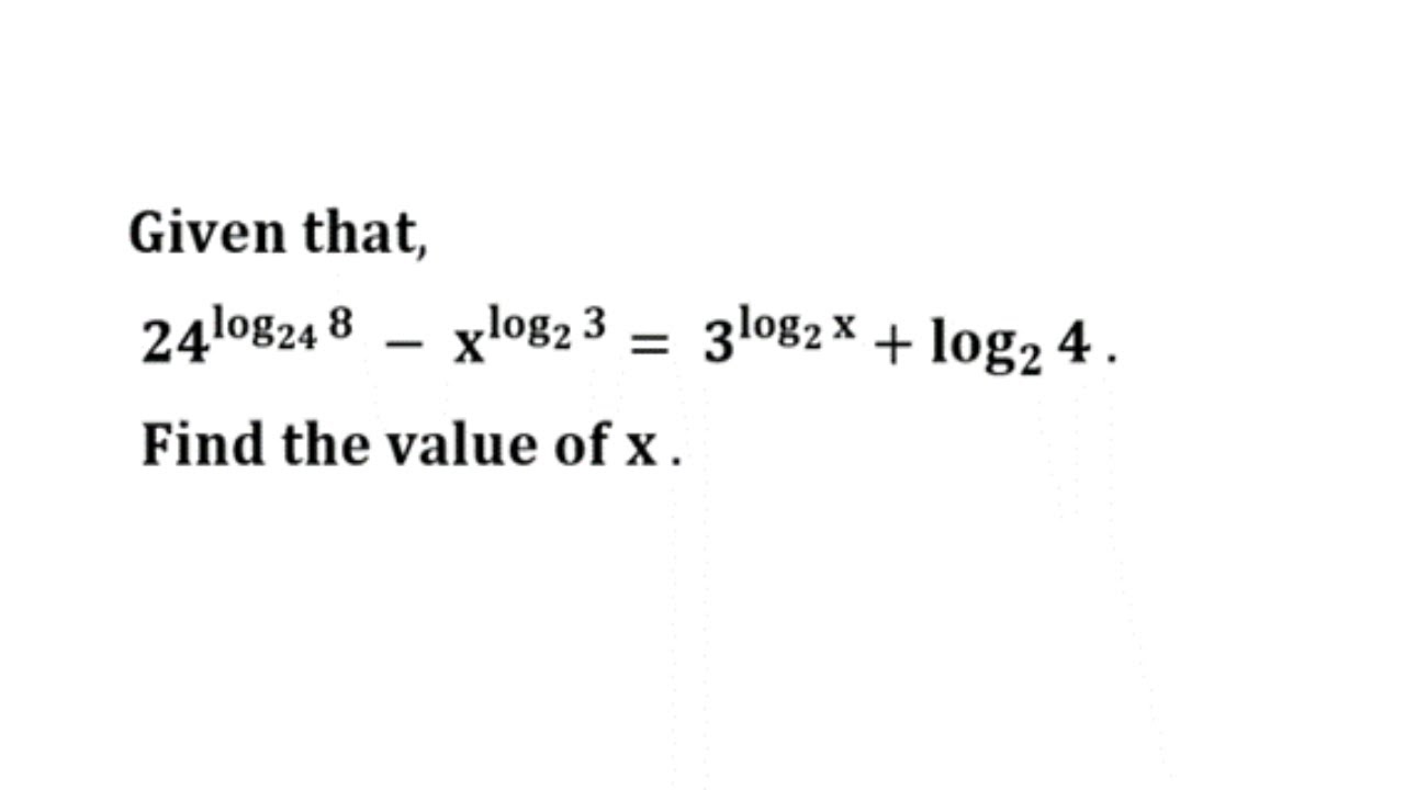 Log and expo eqn to find x 1722024 - YouTube