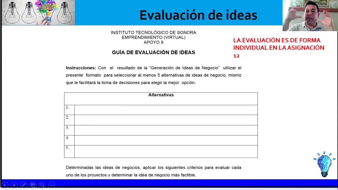 Evaluación de ideas - YouTube