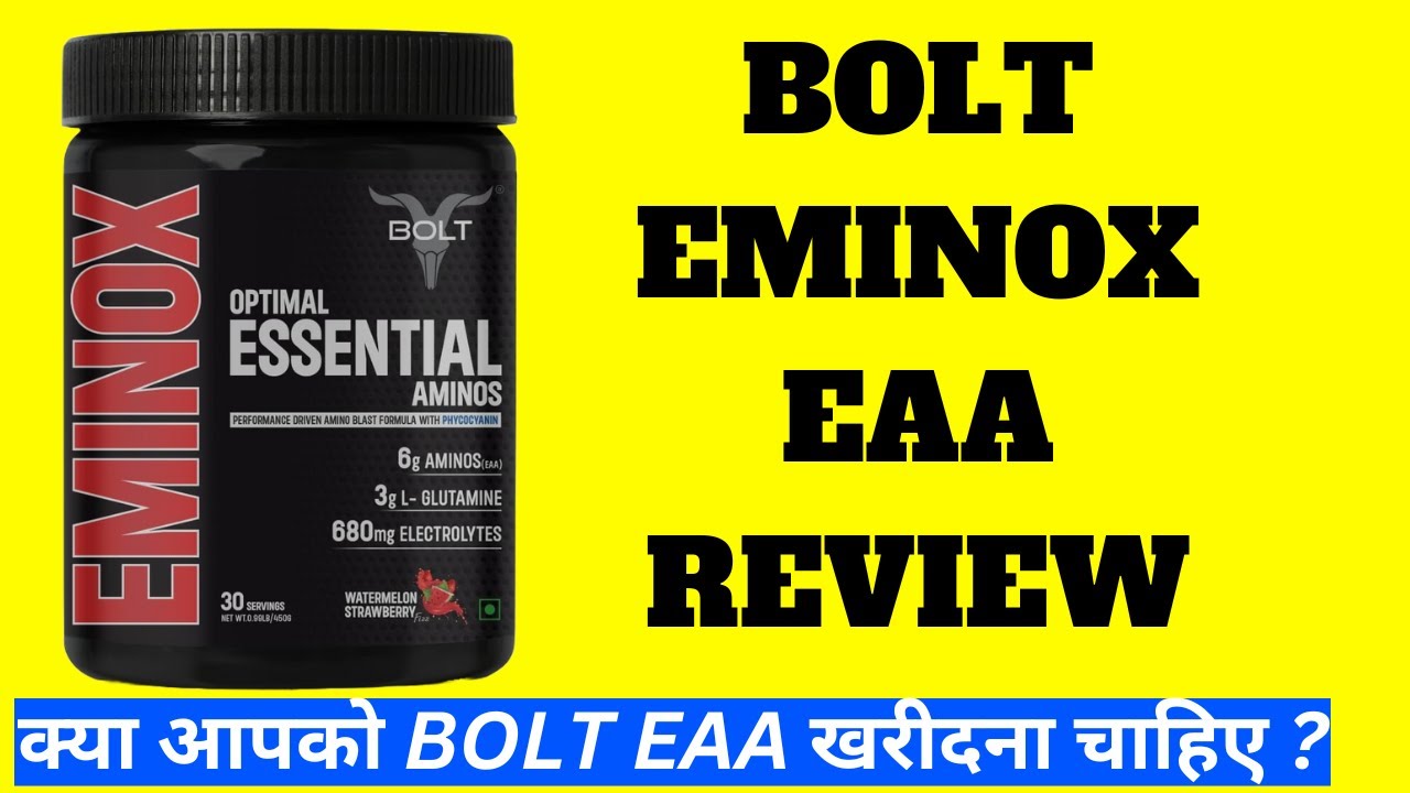 Bolt EminoX Optimal Essential Amino Acids REVIEW & UNBOXING - YouTube