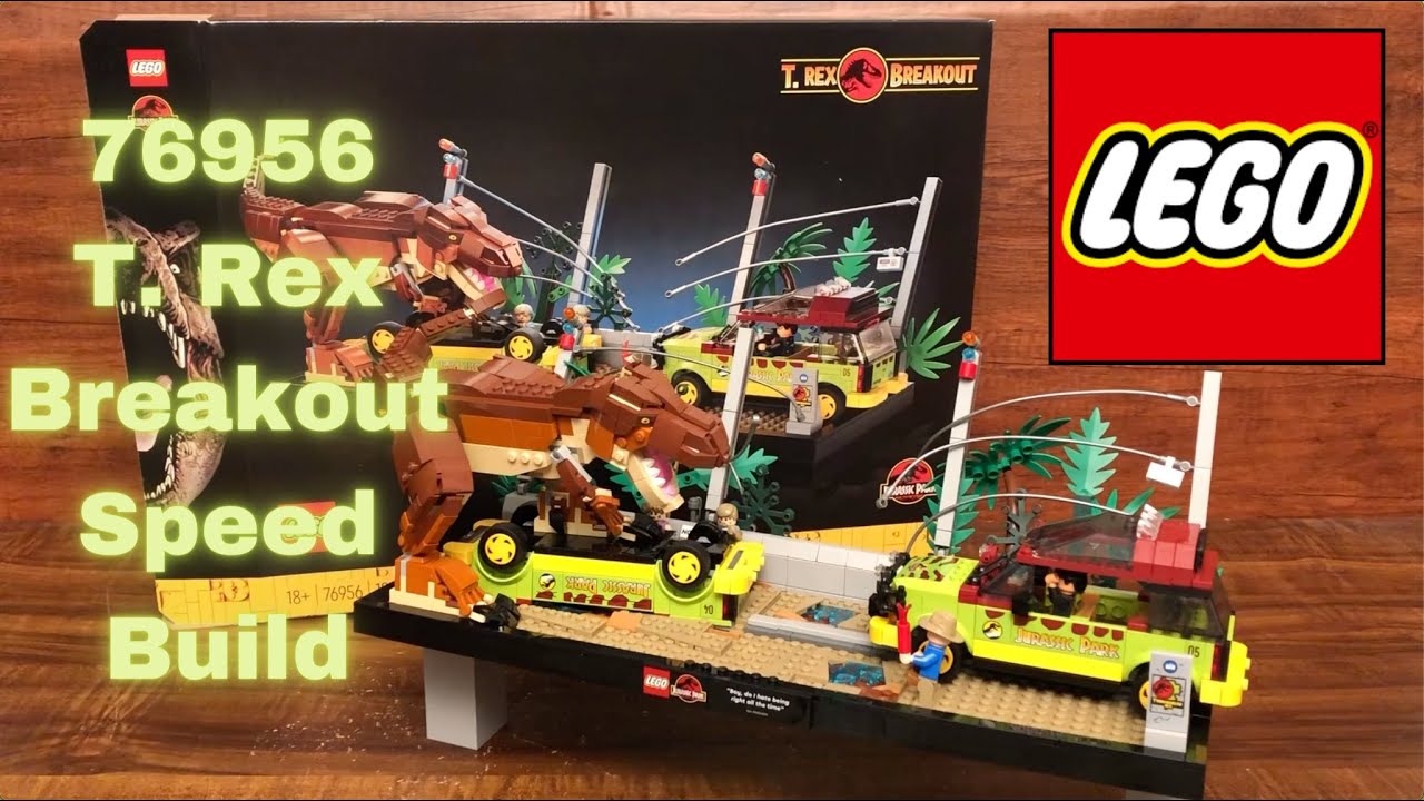 LEGO Jurassic Park 76956 T-Rex Breakout Time-lapse Speed Build - YouTube