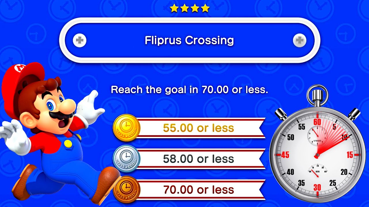 New Super Mario Bros. U Deluxe 🌼 Fliprus Crossing 🌼 All Challenges Gold ...