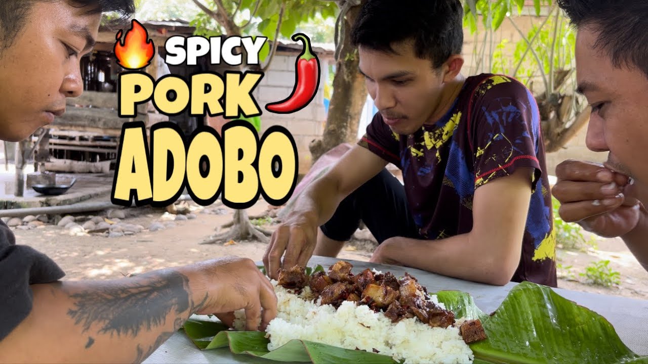 Spicy PORK ADOBO|MUKBANG Filipino Food |Backyard Cooking [HD] - YouTube