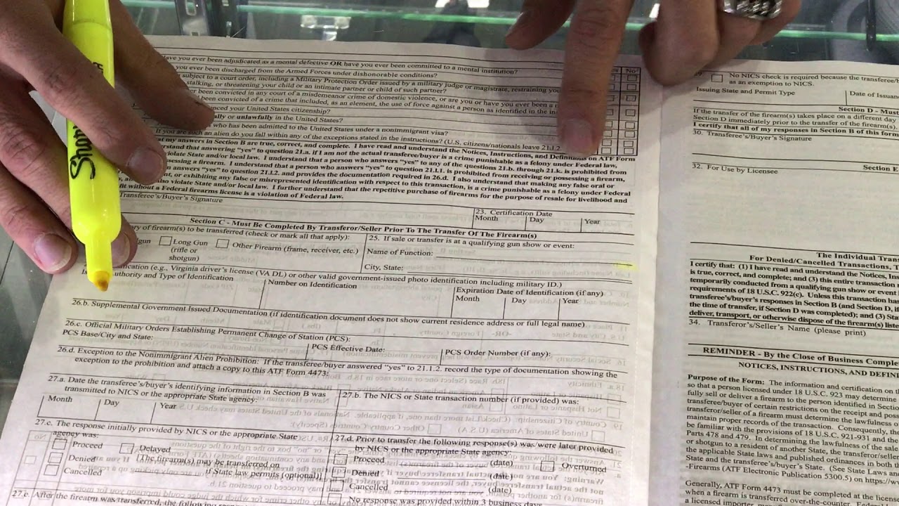  Updated 4473 Firearm Transfer Form How To YouTube