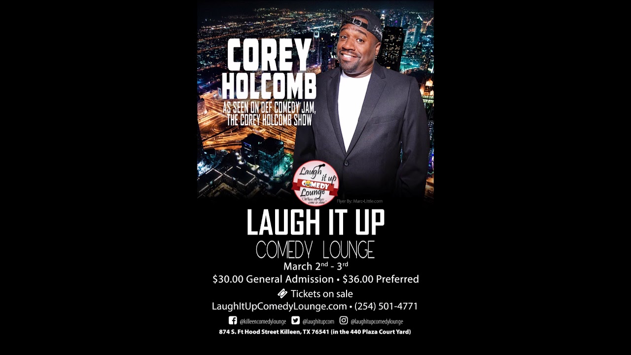 Comedian Corey Holcomb Performing In Killeen At Laugh It Up Comedy ...