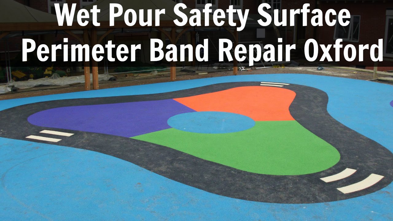 Wet Pour Safety Surface Perimeter Band Repair Oxford - YouTube