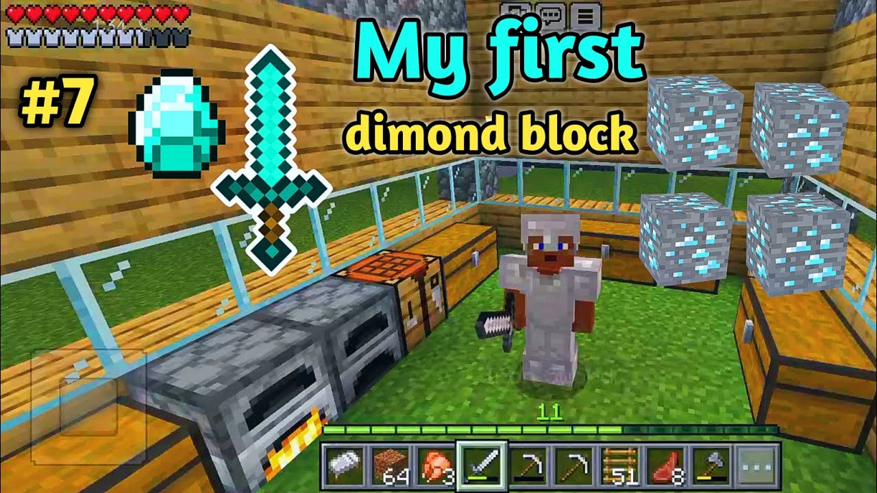 Mine my first dimond block in Minecraft #minecraft - YouTube