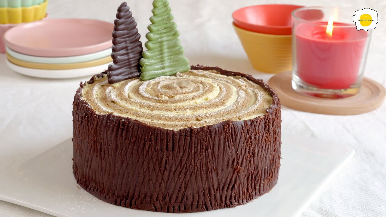 Christmas Chocolate Coffee Coconut Yule Log Recipe 咖啡椰子巧克力木柴蛋糕食谱 Bûche ...