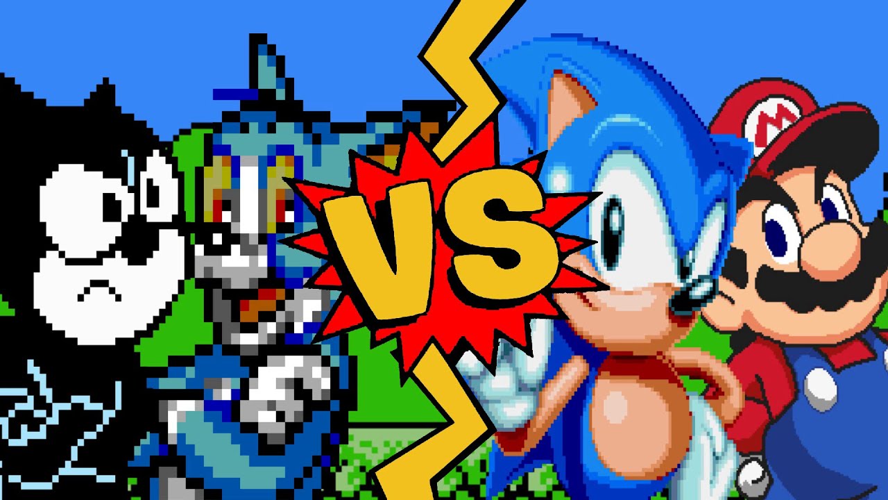 M.U.G.E.N Battles | Tom/Felix the Cat vs Mario/Sonic the Hedgehog - YouTube