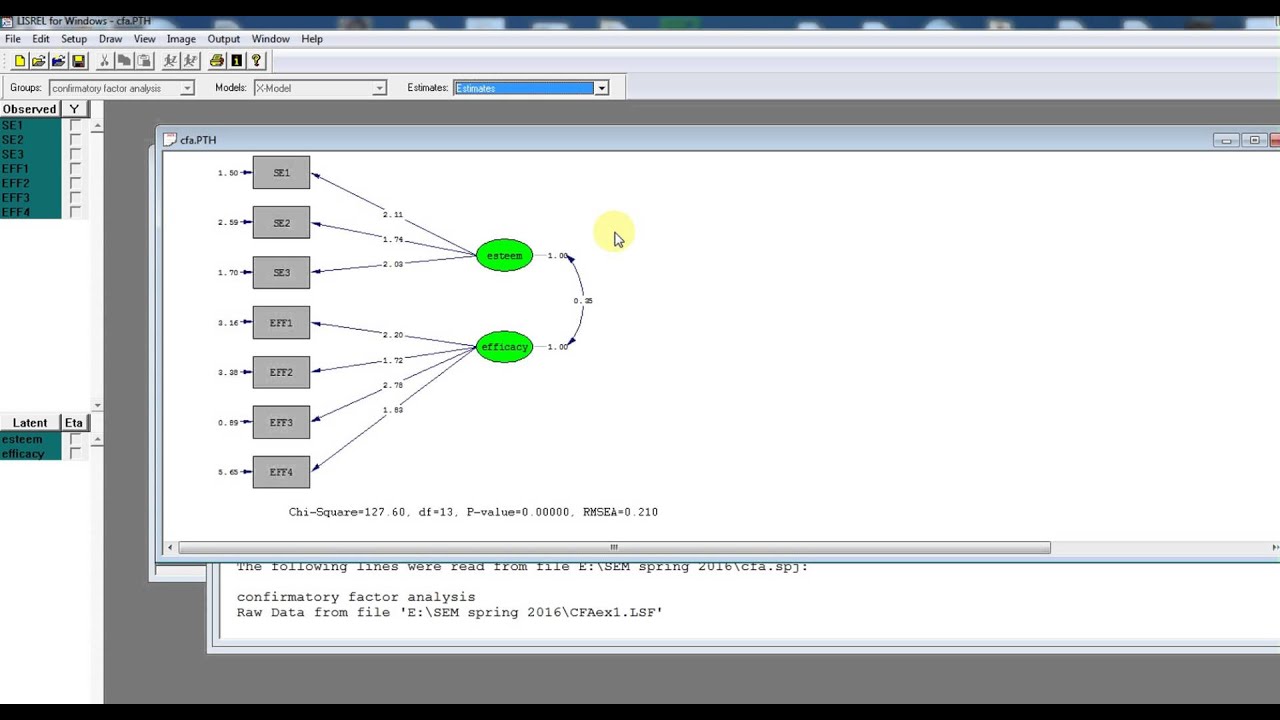 CFA in LISREL vid2 - YouTube