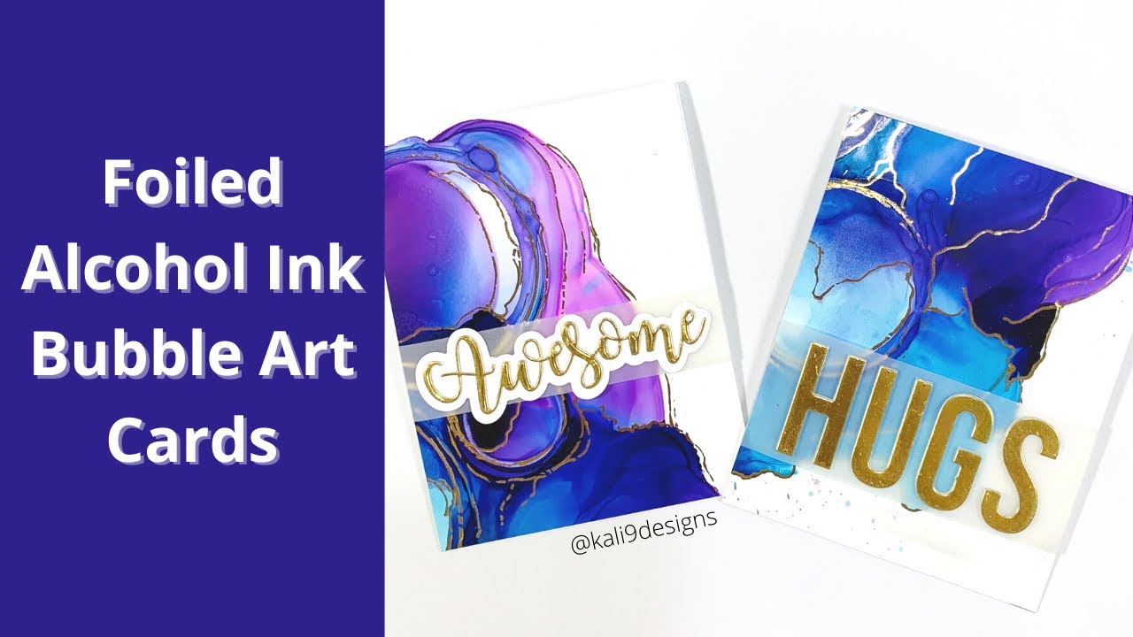Alcohol Ink Bubbles | Bubble Art | Gold Foiling - YouTube