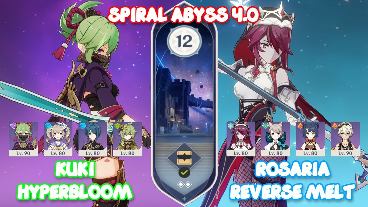 4 Star Only! F2P Kuki Hyperbloom & Rosaria Reverse Melt | 4.0 Spiral ...