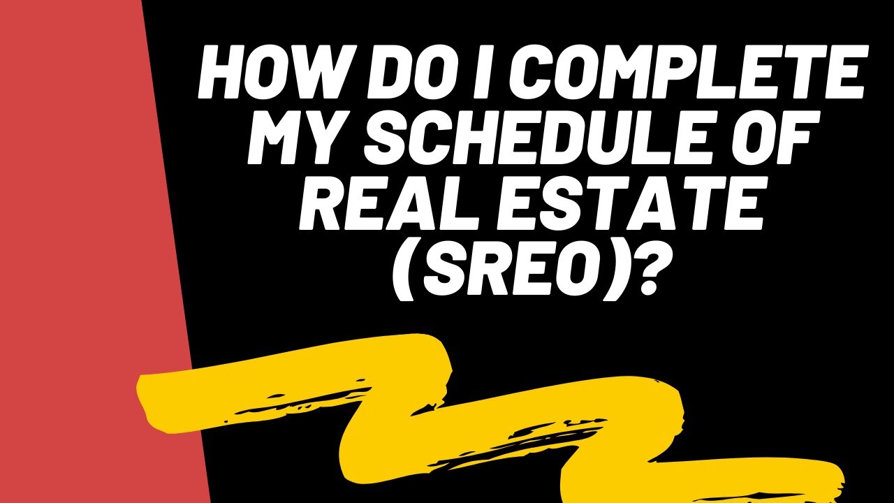 How do I complete my Schedule of Real Estate (SREO)? - YouTube
