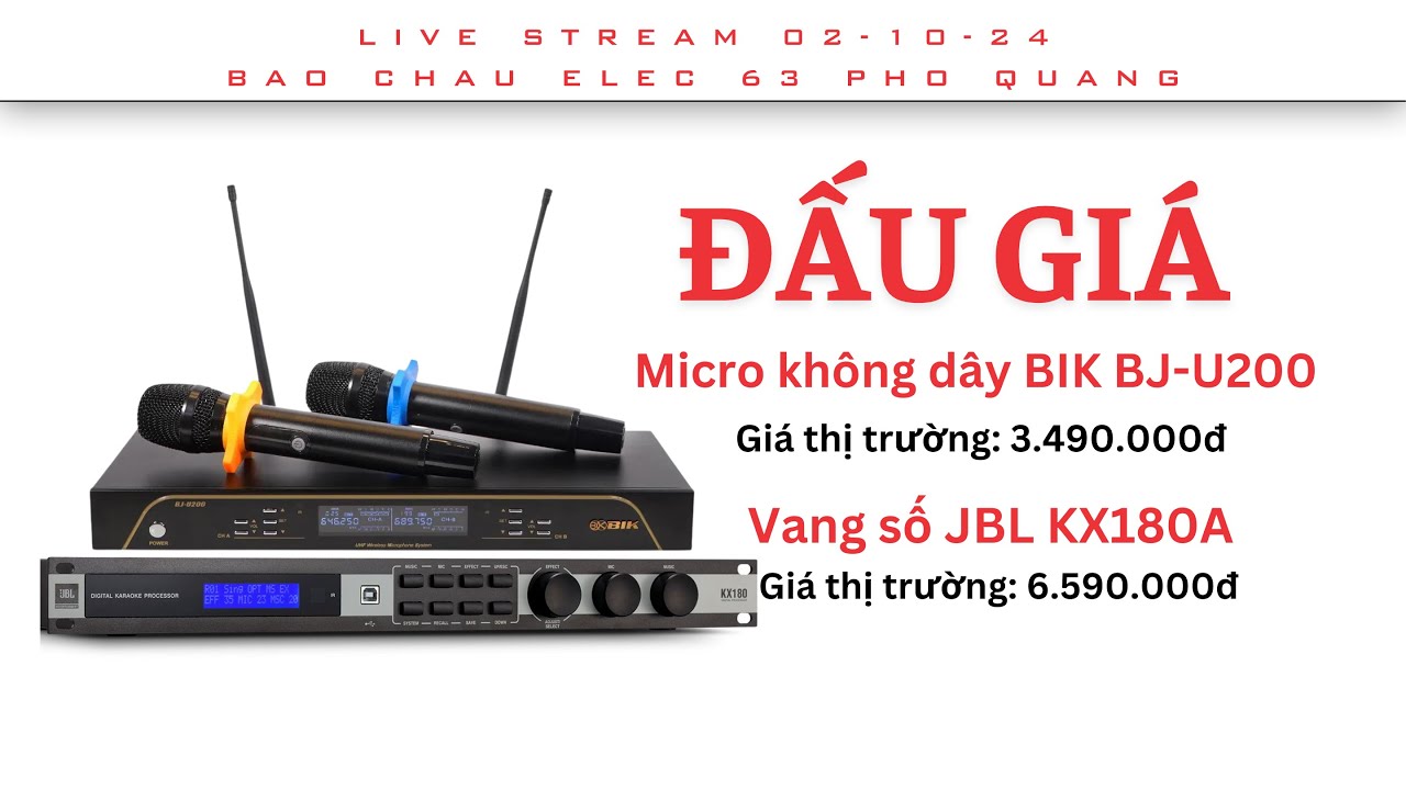 ĐẤU GIÁ HOT HÒN HỌT MIC BIK U200 - VANG SỐ QUỐC DÂN JBL KX180A - YouTube