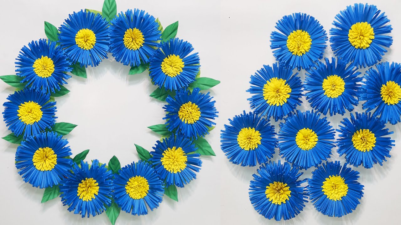 Diy Homemade Paper Flowers Wall Hanging 🌺 Easy Origami Flower Wall Art ...