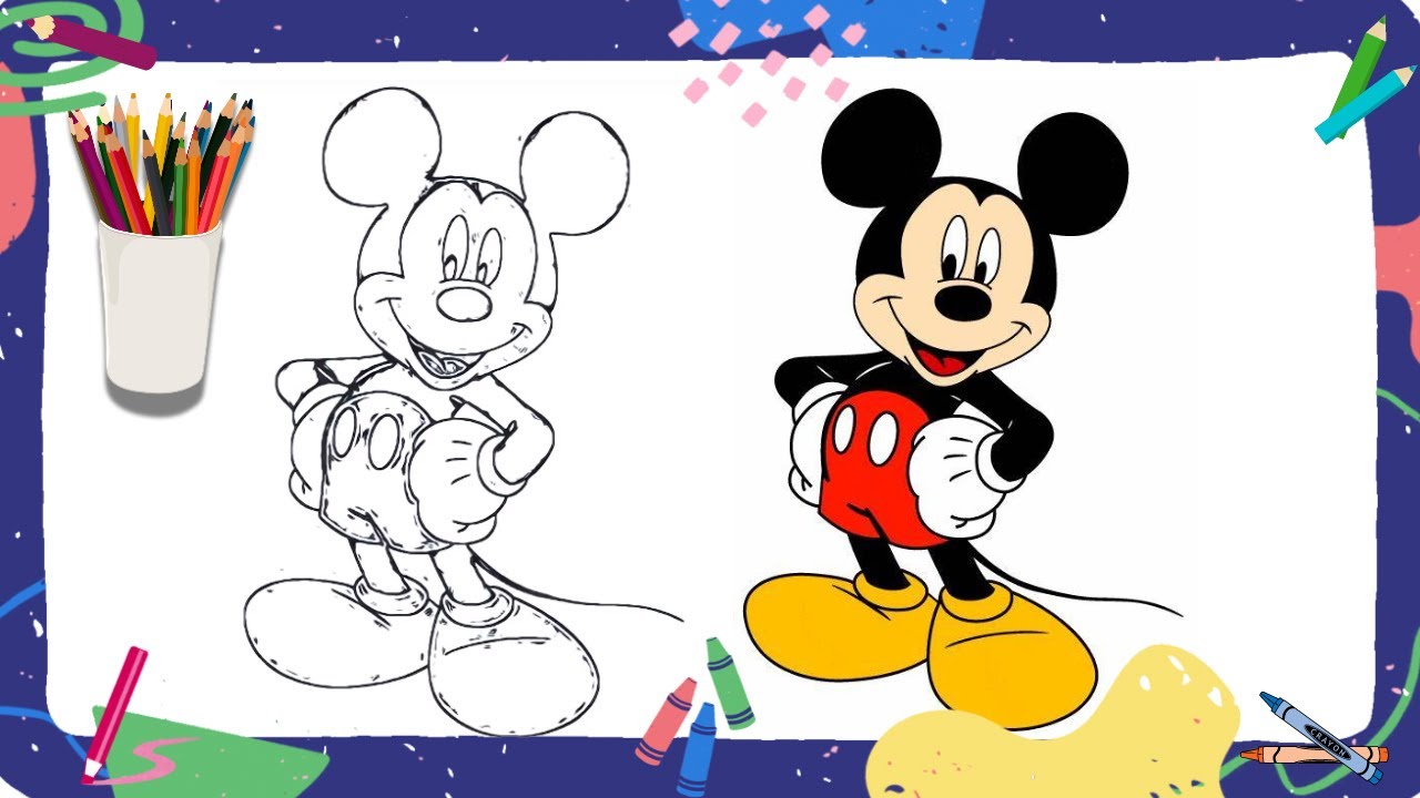 How to draw&color Mickey mouse🖍️🎨🖌️|Magic hands KIT:) - YouTube